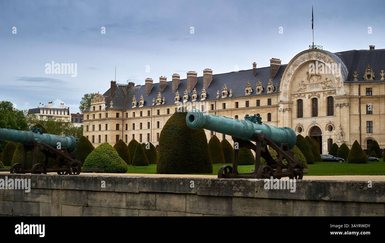 Esplanade des Invalides, Paris, France with the beautiful garden and ...