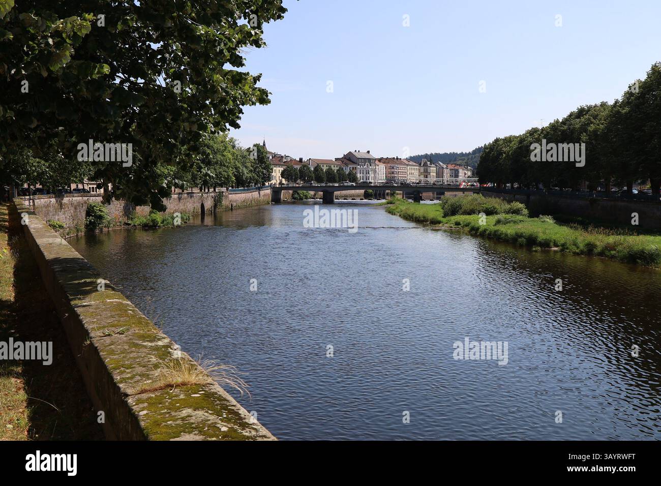 The Moselle River, town of Epinal, Vosges department, France Stock ...