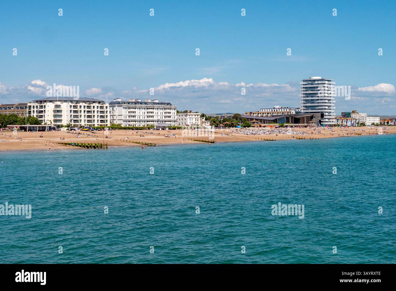 Looking back to Worthing's east beach and seafront from the southern ...