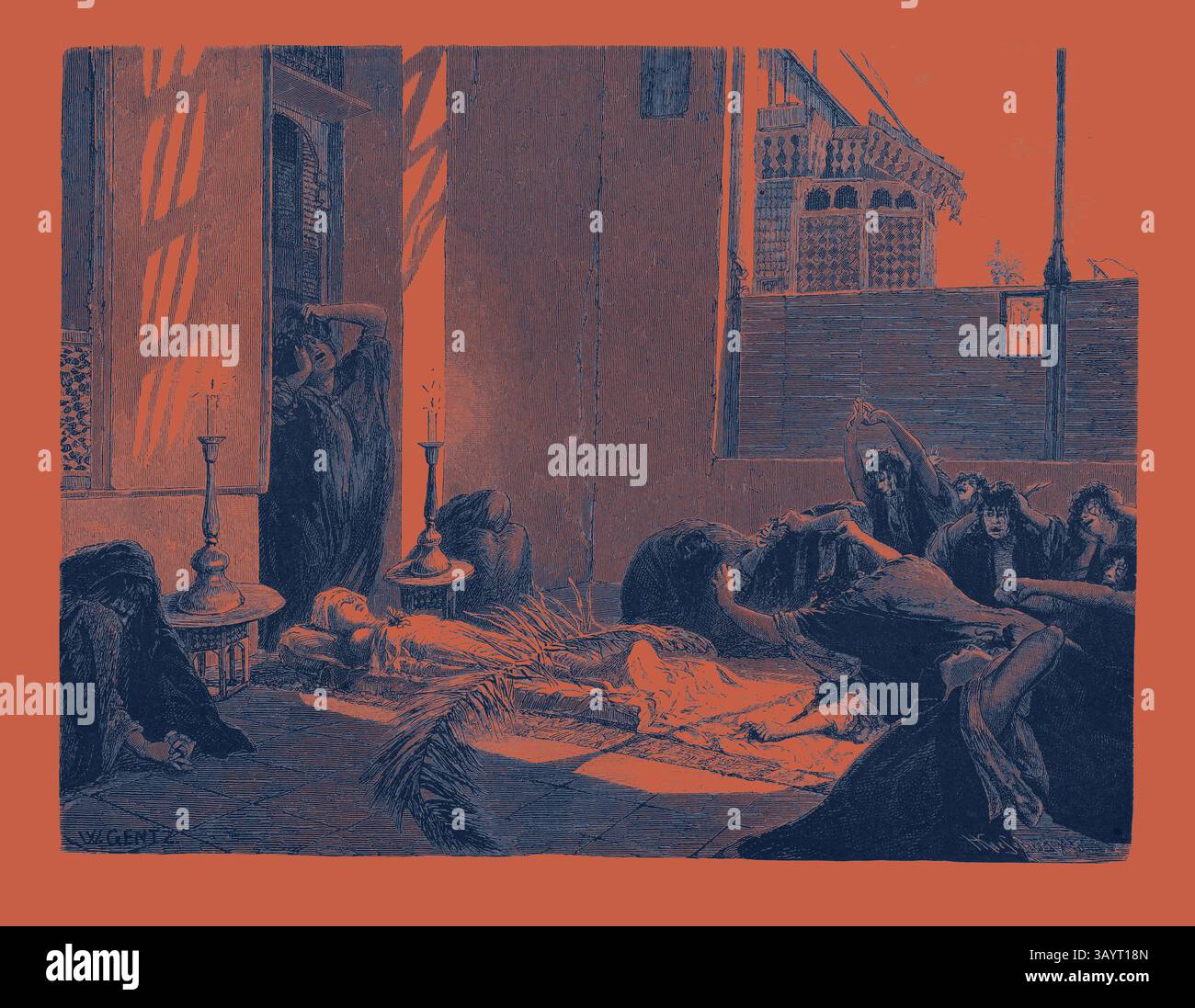 In a dimly lit room, several figures exhibit a range of emotions, some ...