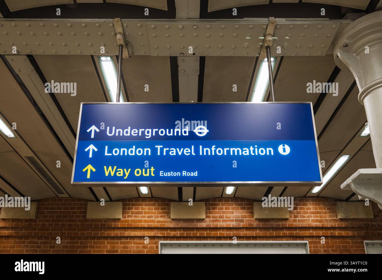 Directional Sign for London Underground and Travel Information at Train ...