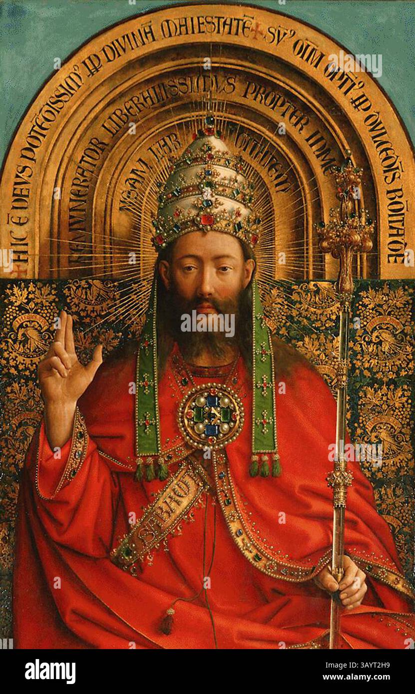 Hubert van Eyck: Altar of the Mystical Lamb - Throne of God the Father ...
