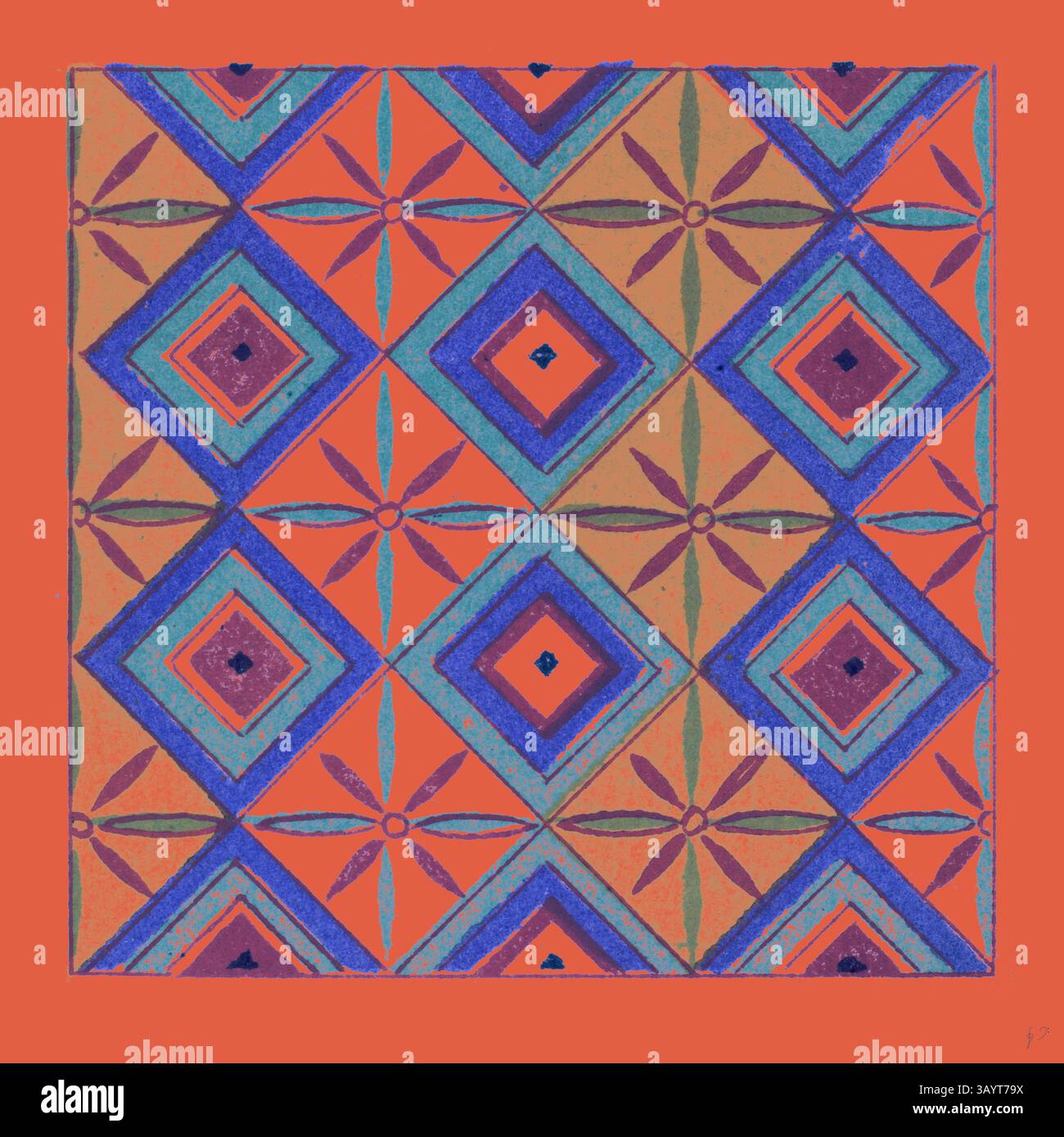 Interlocking diamonds in shades of blue hi-res stock photography and ...