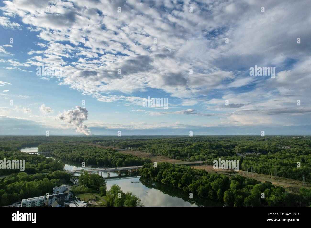 Dramatic clouds croos the sky over the Catawba River in Rock Hill, SC ...