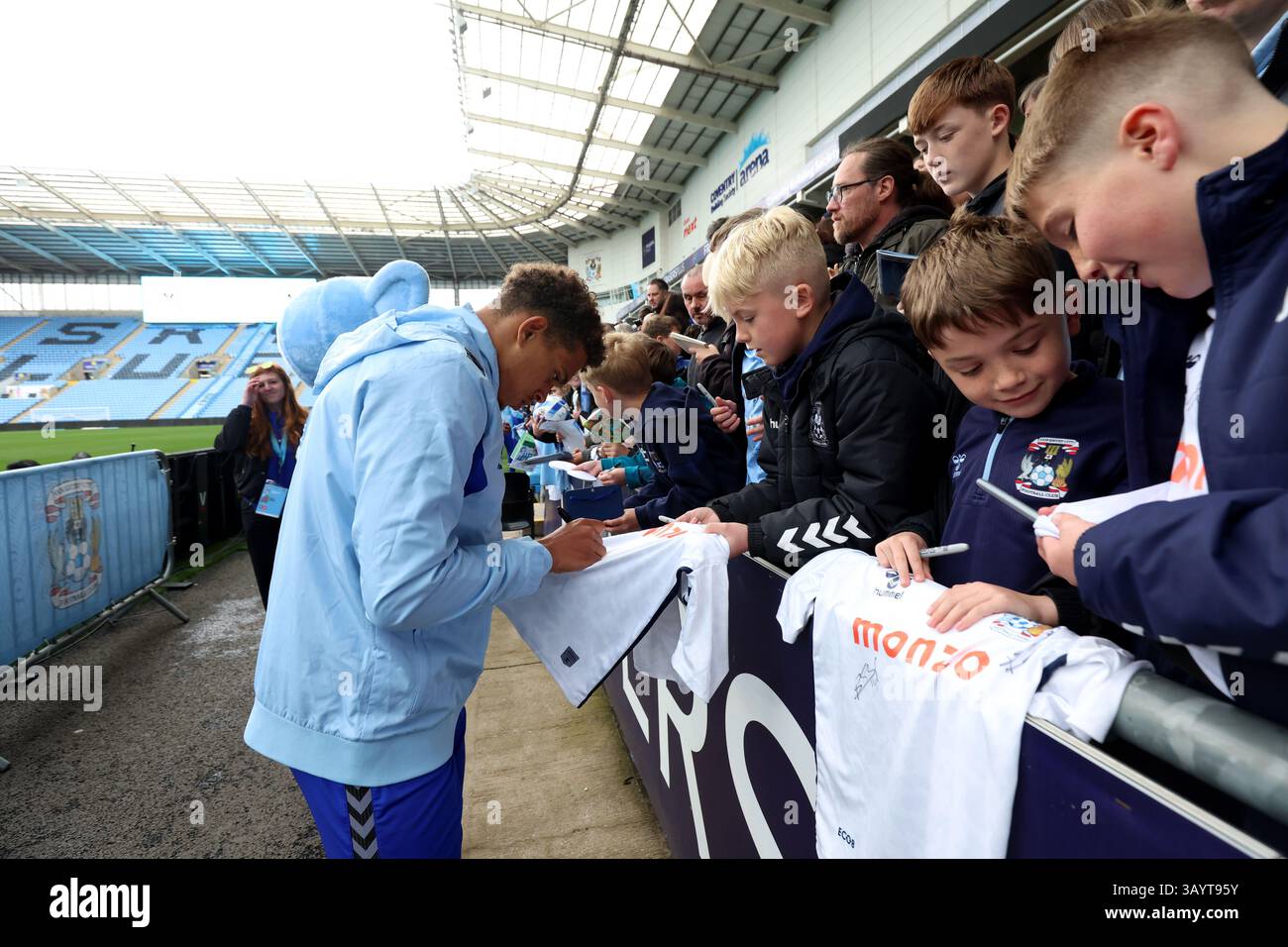 Coventry City's Raphael Borges Rodrigues signs autographs after a ...