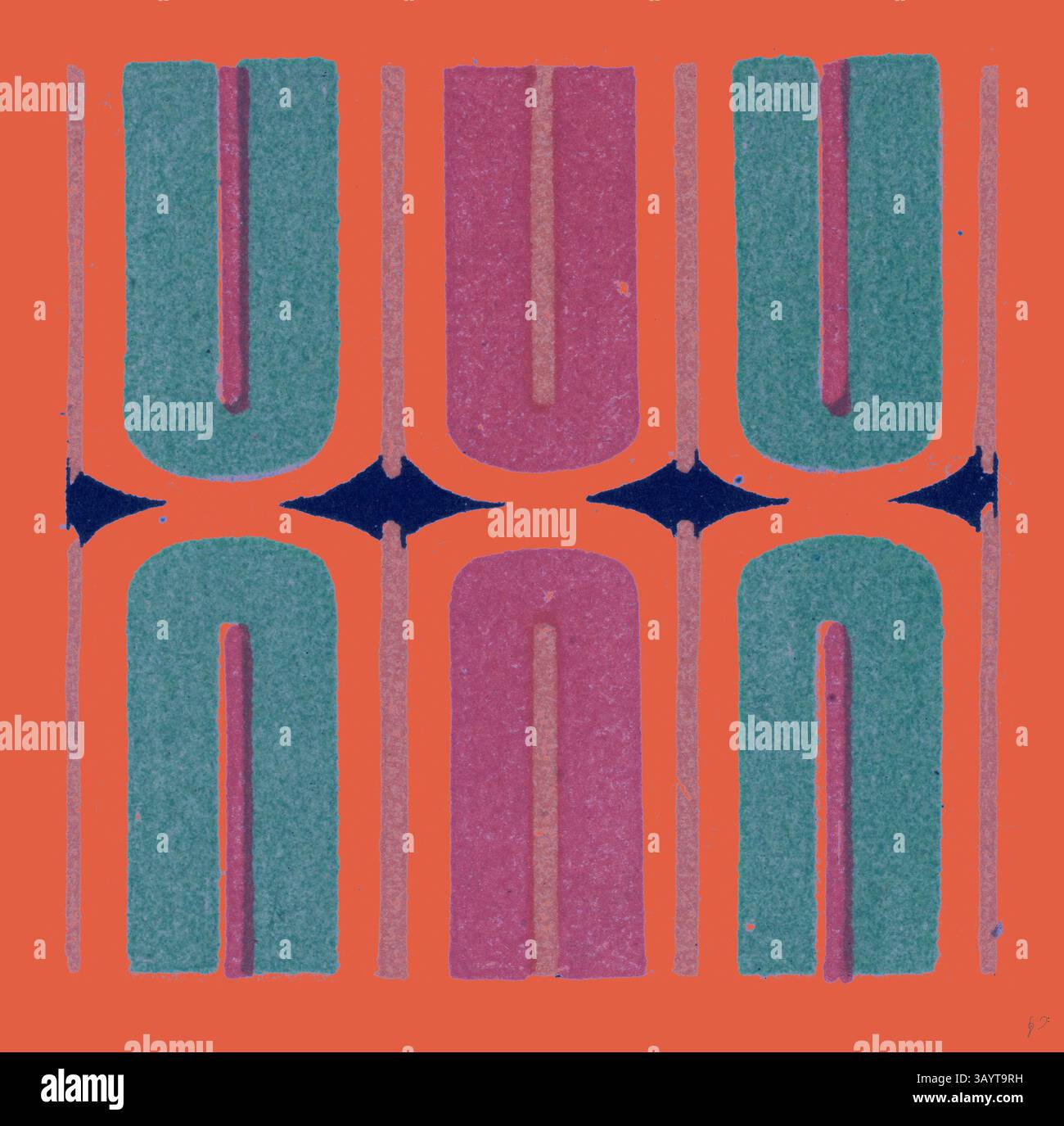 A vibrant geometric design featuring alternating shapes in shades of ...