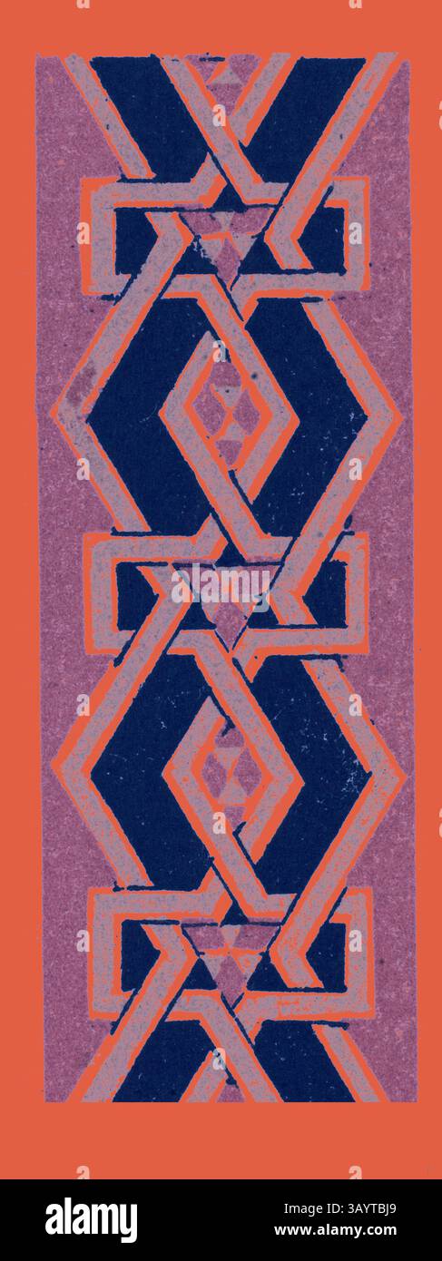 A striking geometric pattern featuring interwoven diamonds and bold ...