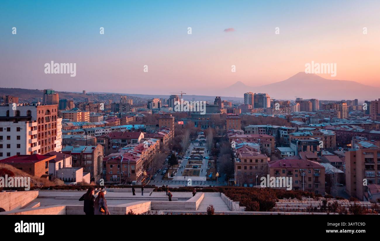Panorama view of Yerevan Armenia from Cascade Complex Stock Photo - Alamy
