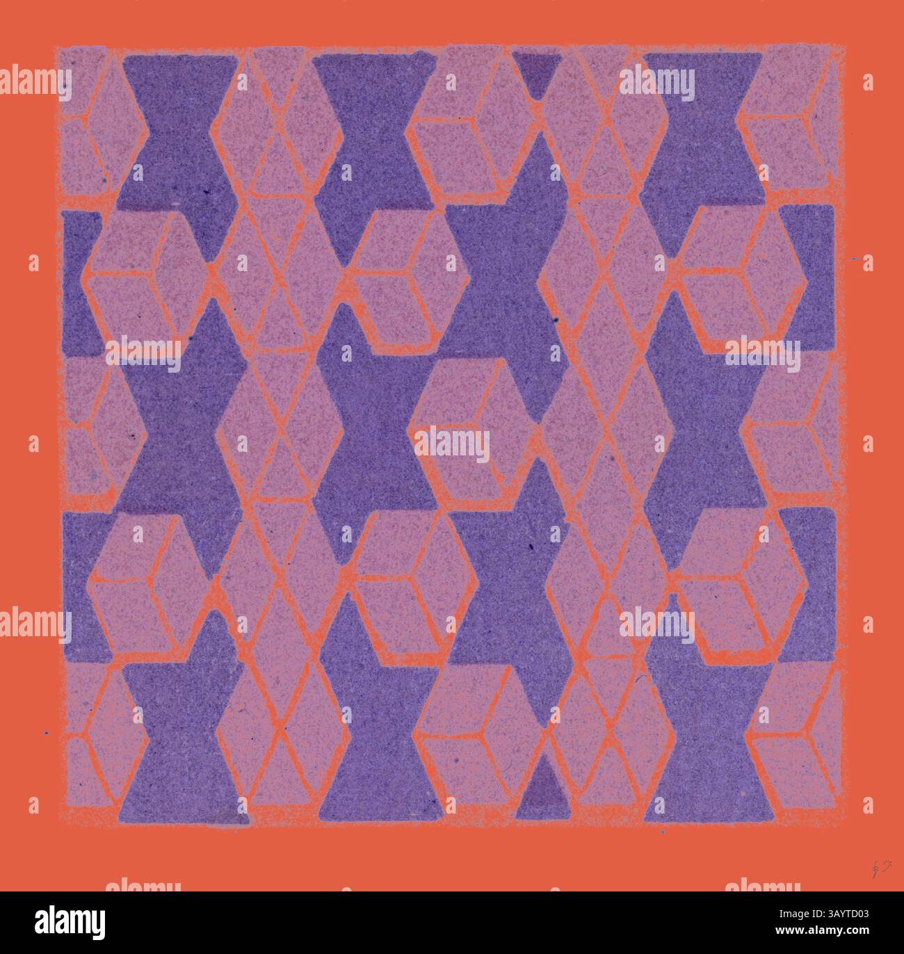A vibrant geometric pattern featuring alternating diamond and hexagonal ...