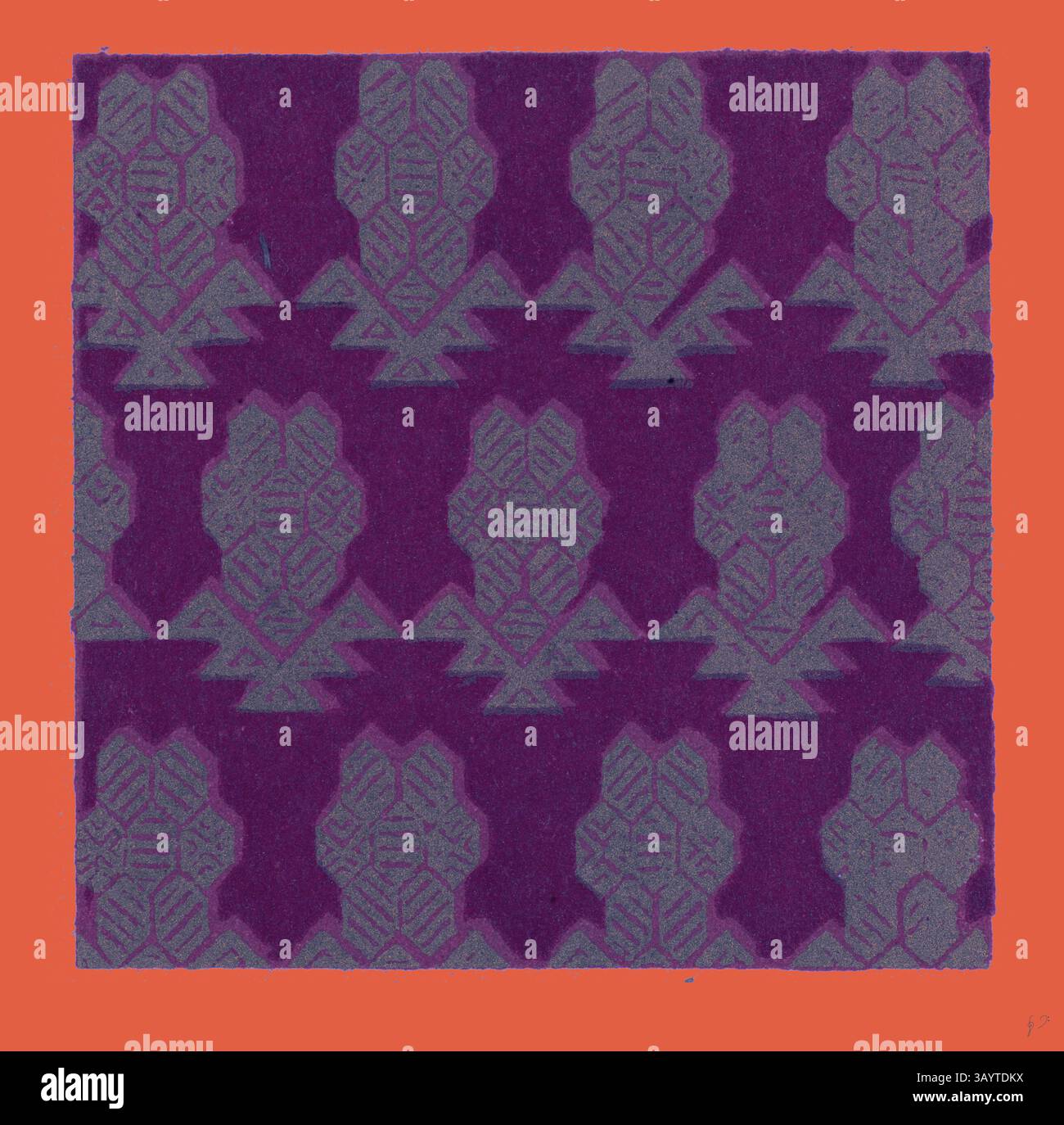 Geometric pattern of stylized shapes in shades of purple hi-res stock ...