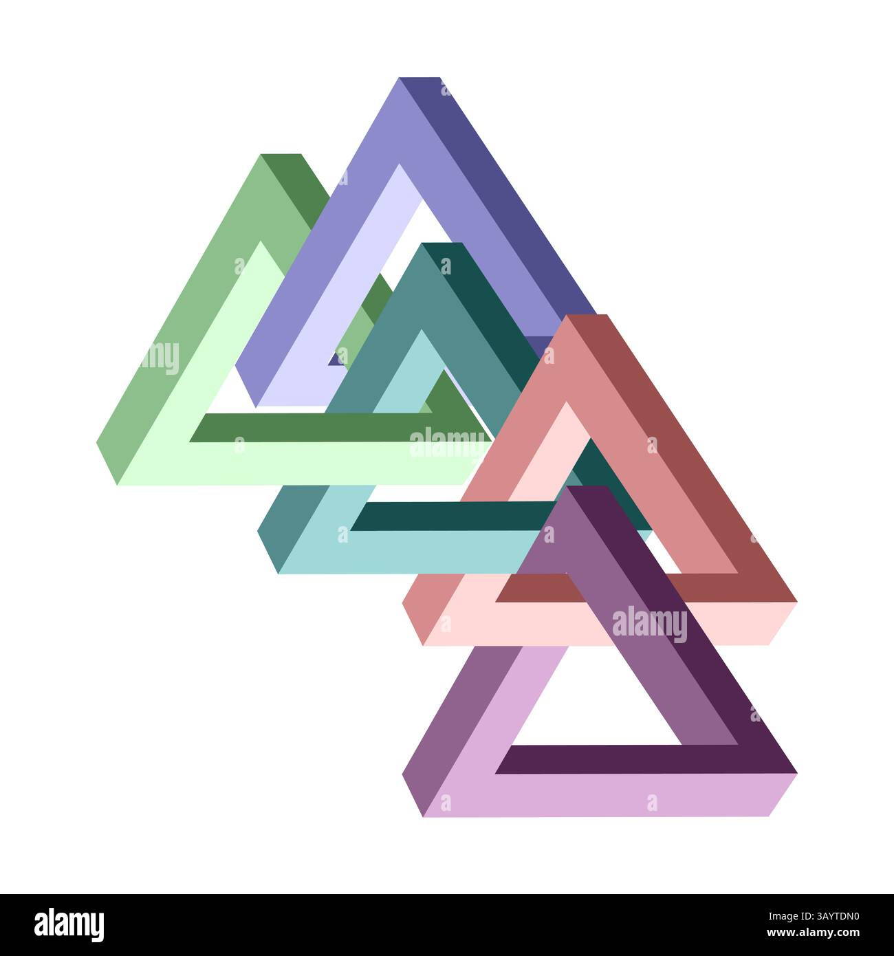 Impossible triangle shape. Optical visual illusion. Triangular Infinite ...