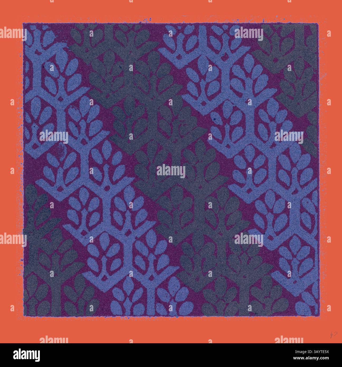 Symmetrical leaf patterns in deep blue hi-res stock photography and ...