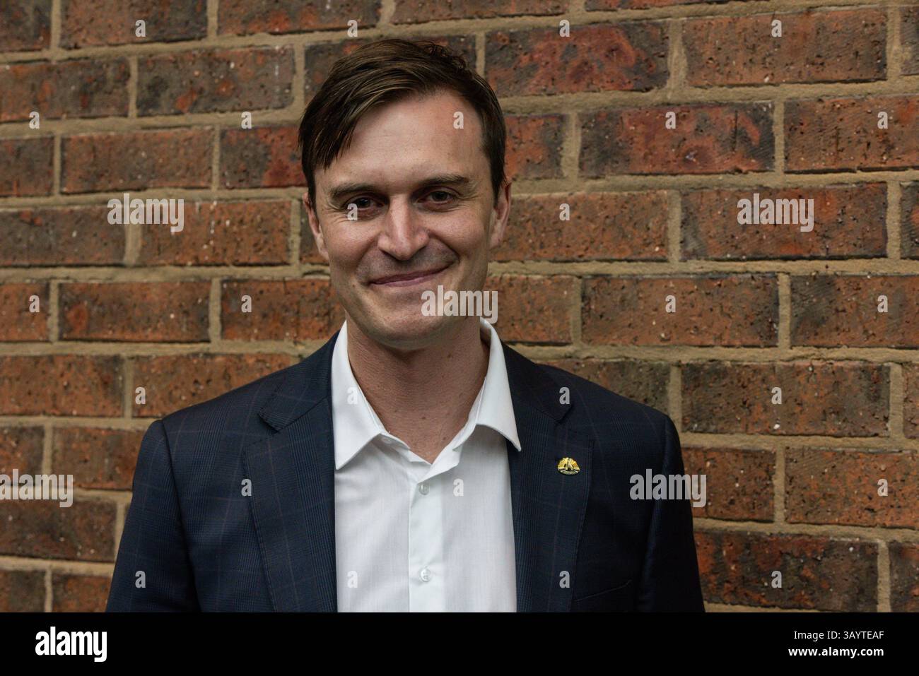 Independent candidate Alex Dyson is seen during a debate with Wannon ...