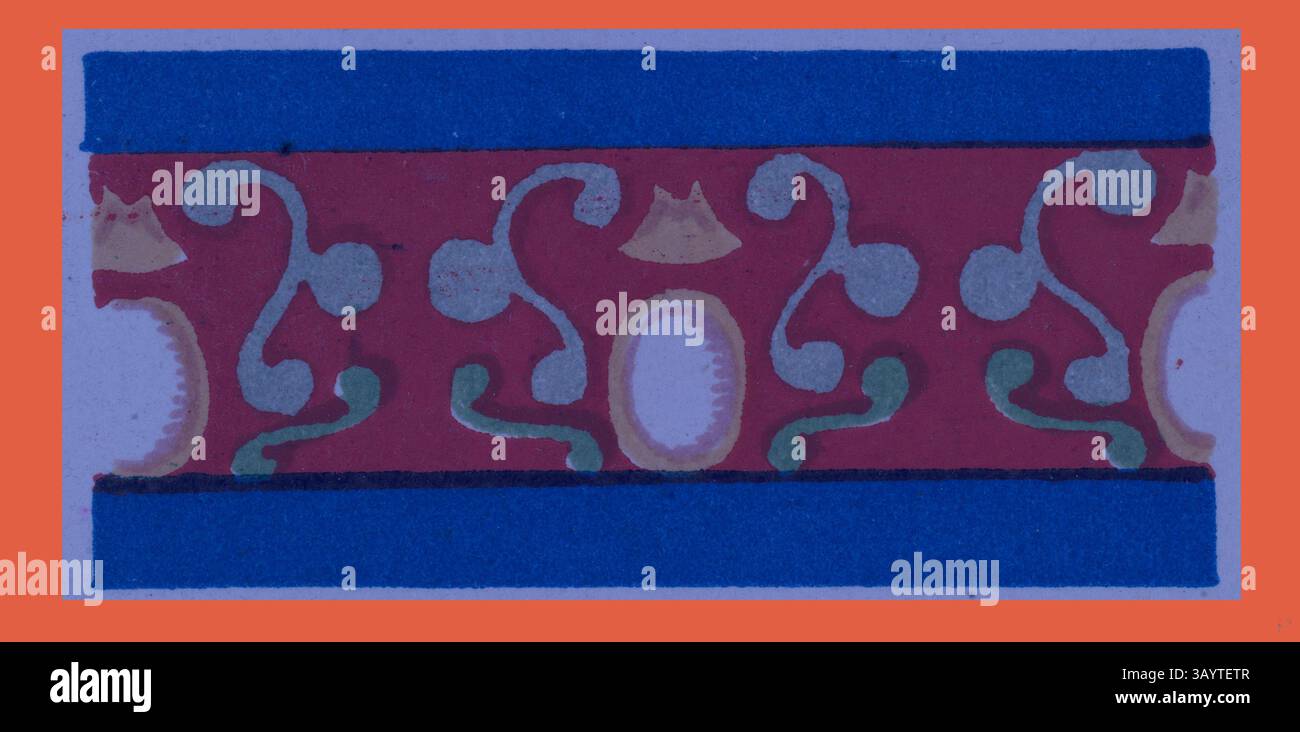 A decorative band featuring intricate swirling patterns and floral ...