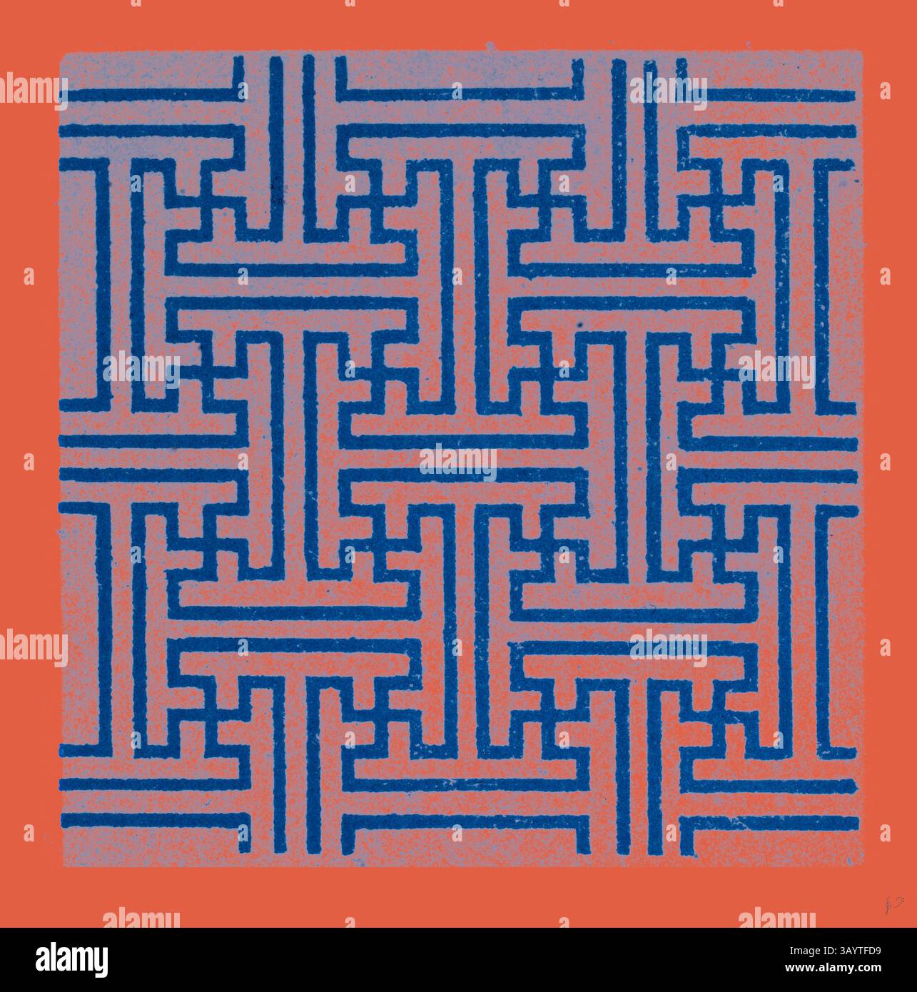 A geometric pattern featuring interlocking lines and shapes in ...