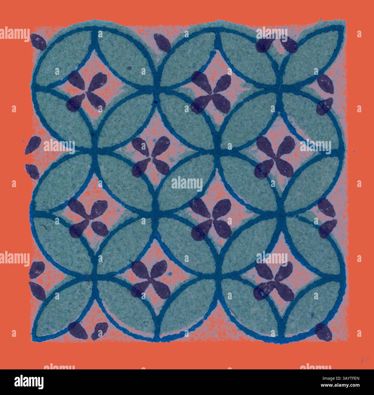 A vibrant, intricate pattern featuring overlapping circular shapes in ...