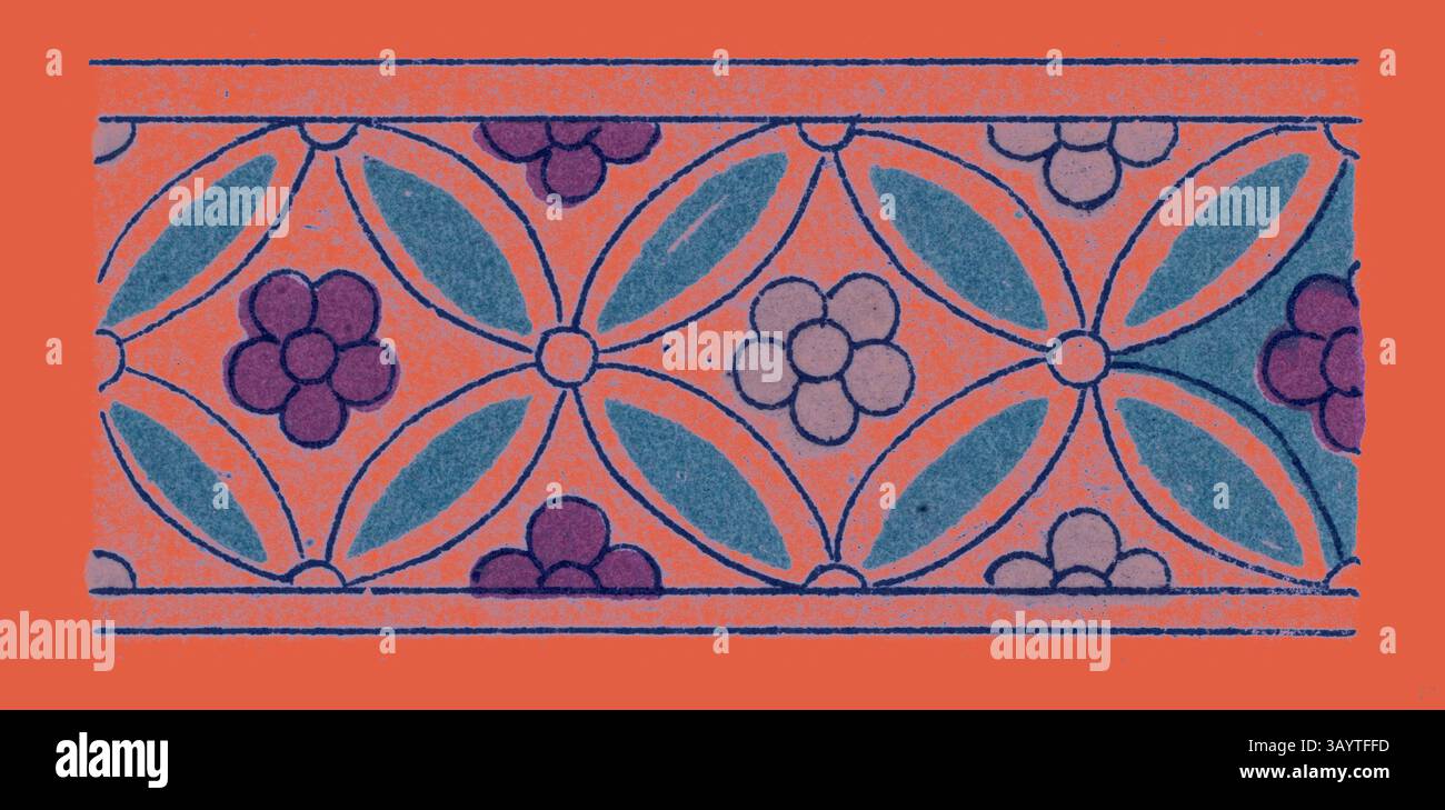 Interlocking floral motifs in various colors hi-res stock photography ...
