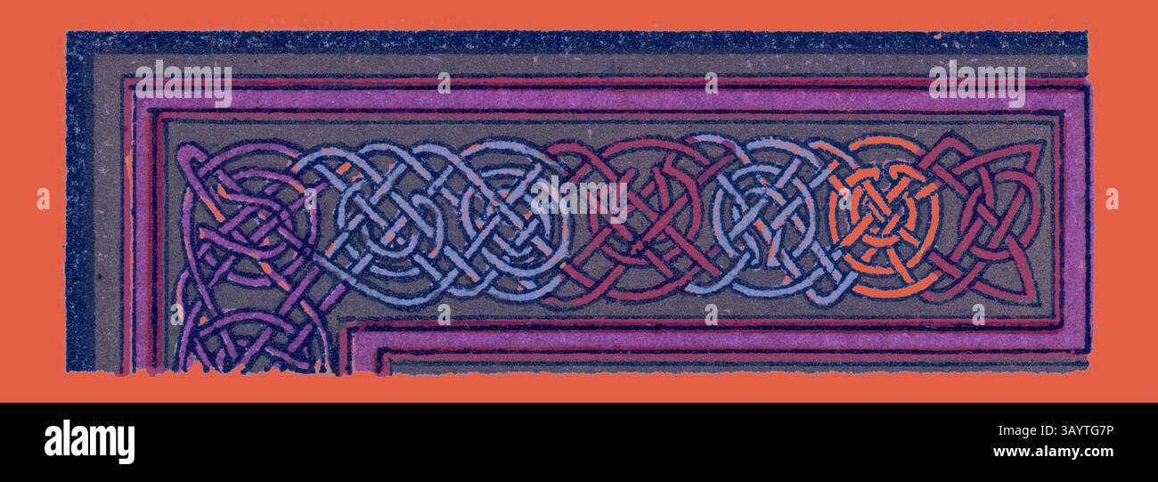 Intricate Celtic knotwork adorns a vibrant, contrasting background ...