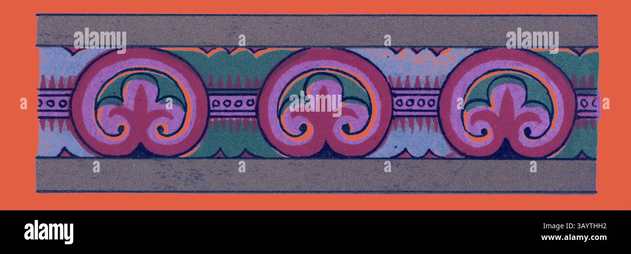Repeated design of stylized motifs in bold colors hi-res stock ...