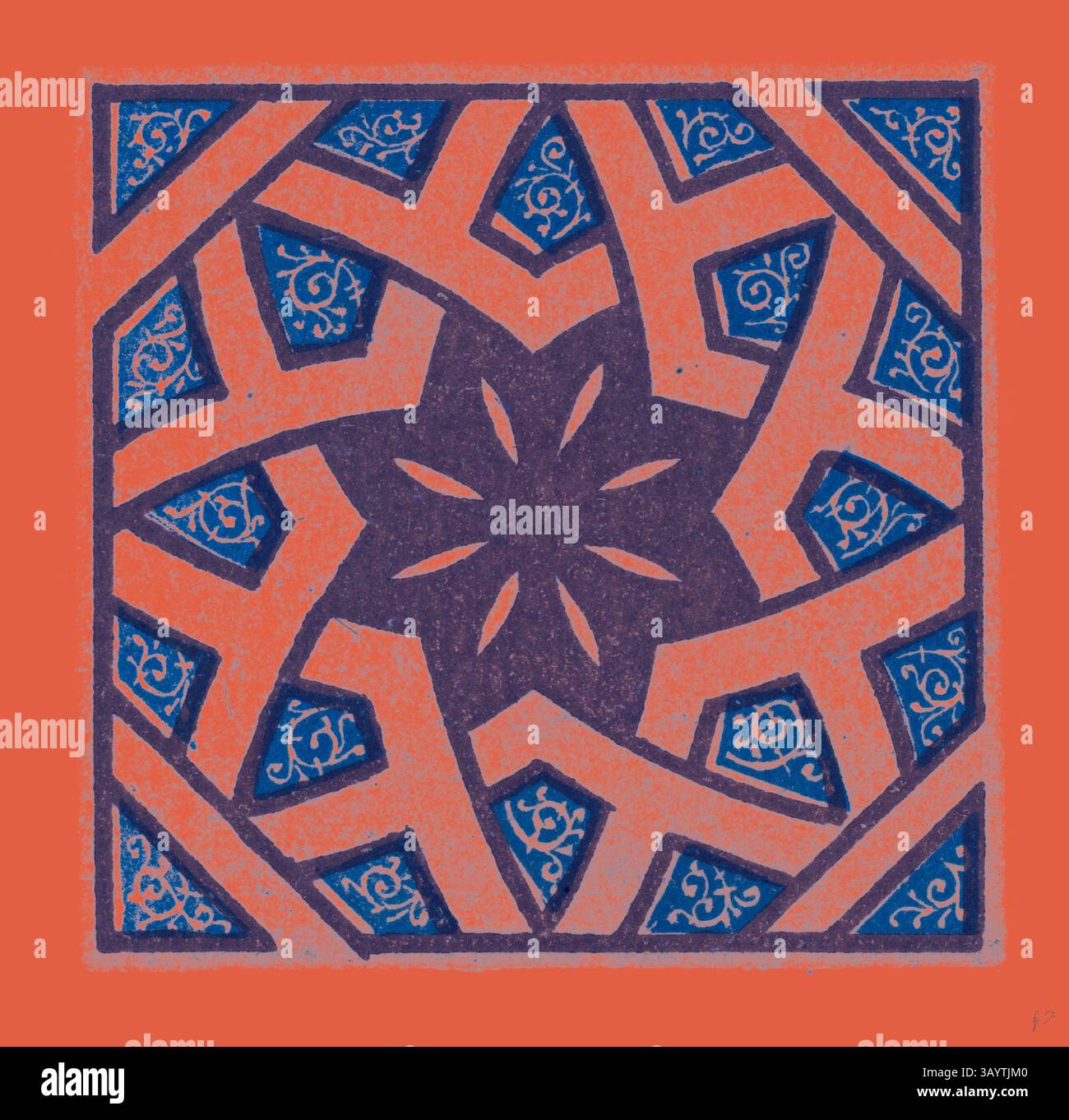 An intricate symmetrical design featuring a star-shaped centerpiece ...