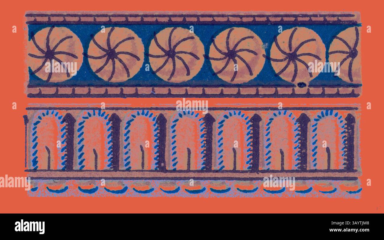 A vibrant display of ornate patterns featuring circular motifs and ...