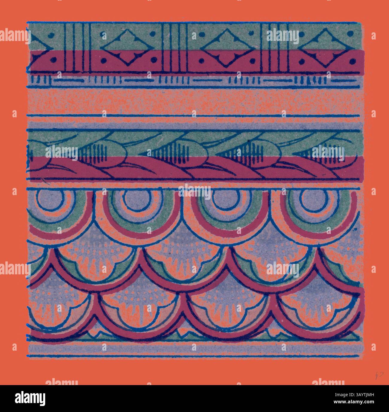 A vibrant display of intricate patterns featuring geometric shapes and ...