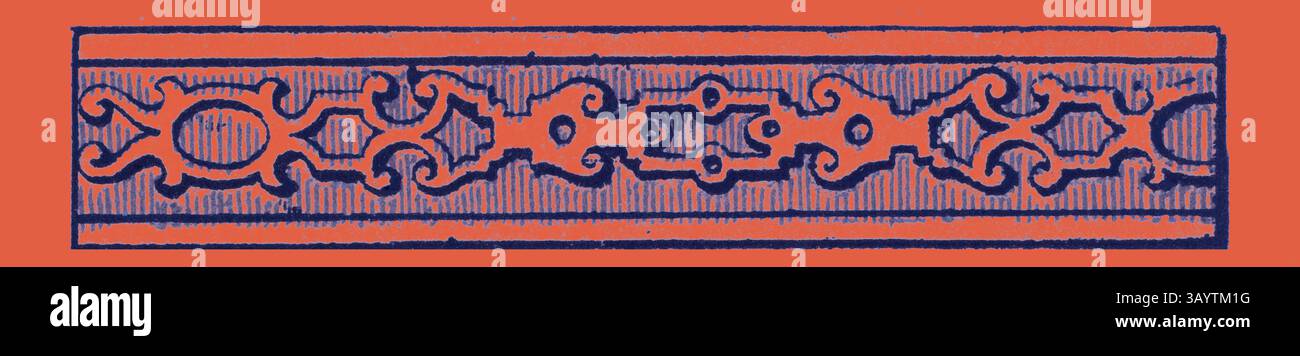 A decorative border featuring intricate swirling patterns and geometric ...