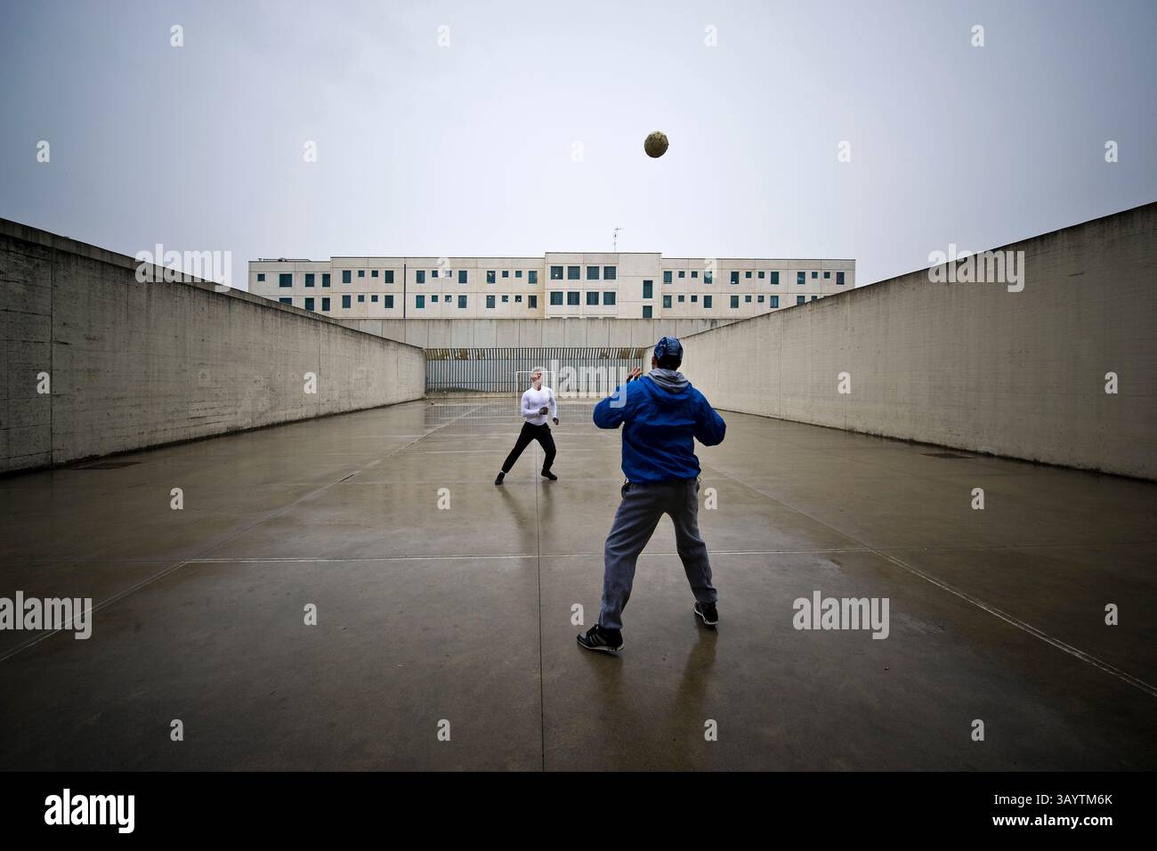 Italy, Bollate prison, outdoor physical activity Stock Photo - Alamy