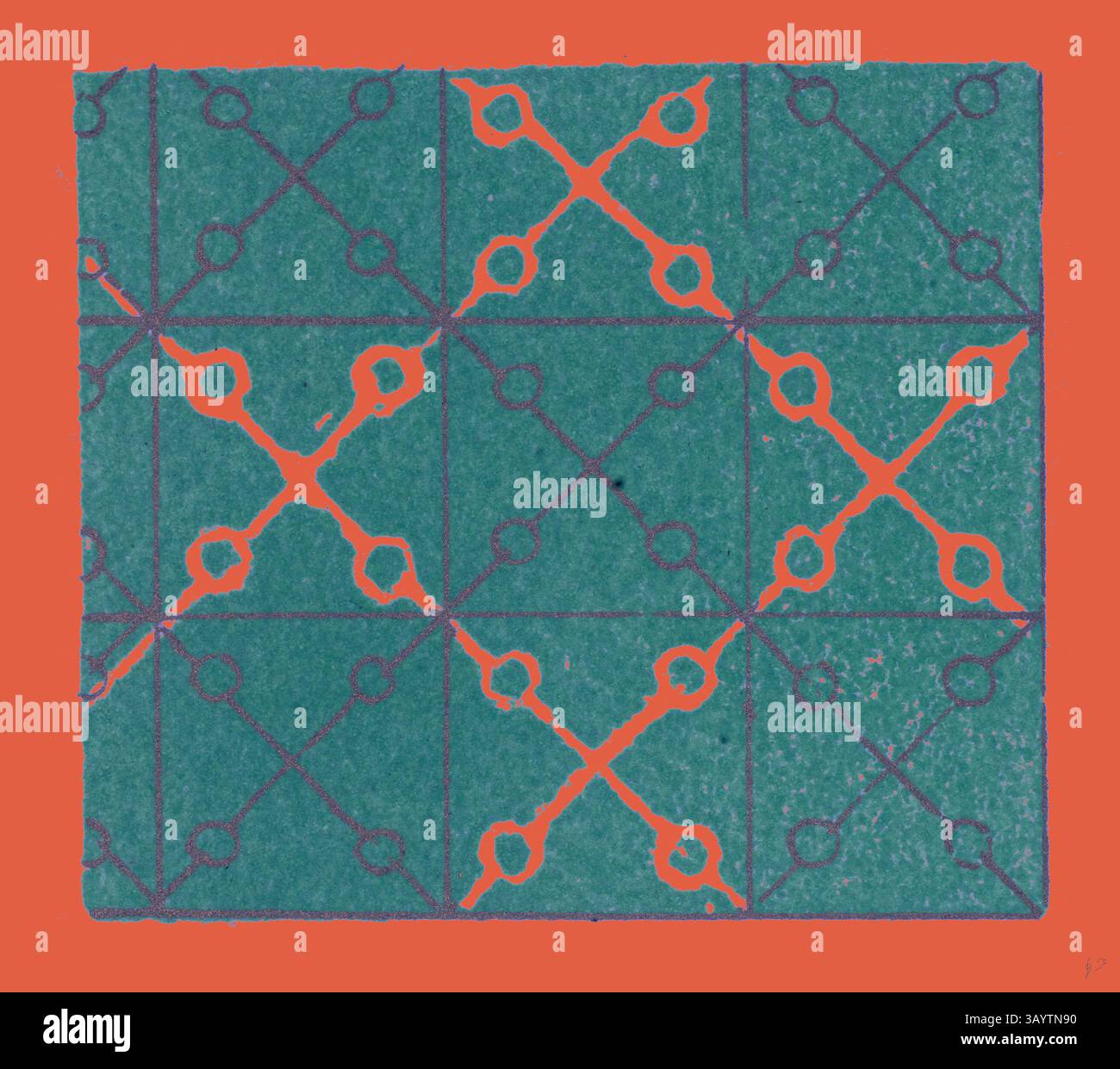 A vibrant design featuring a geometric pattern with interwoven shapes ...