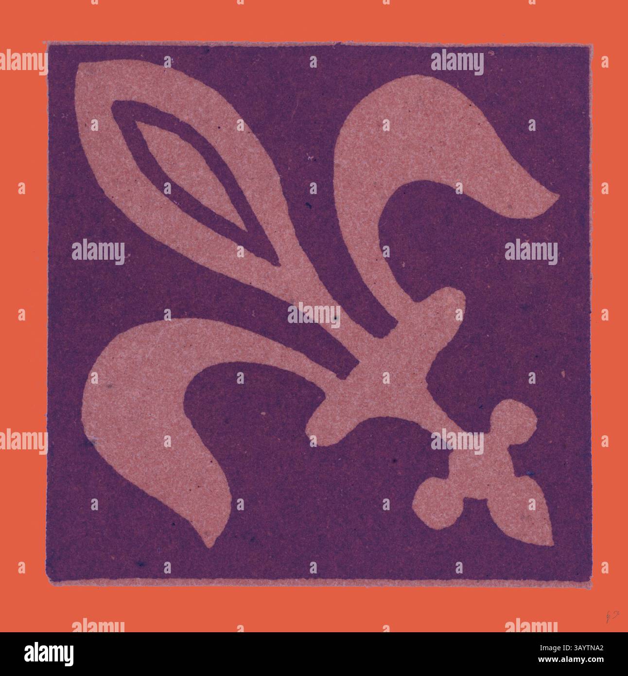 Stylized fleur de lis motif in shades of purple set hi-res stock ...