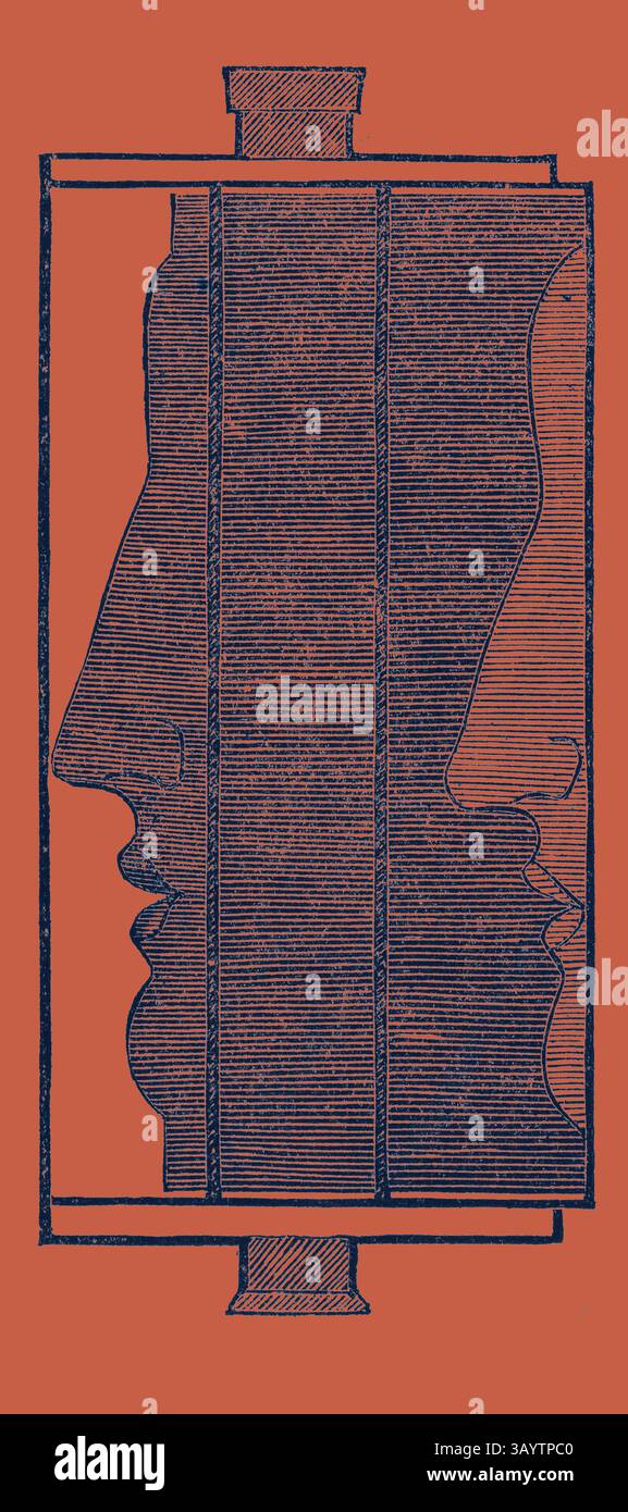 An artistic composition featuring two profiles facing each other ...