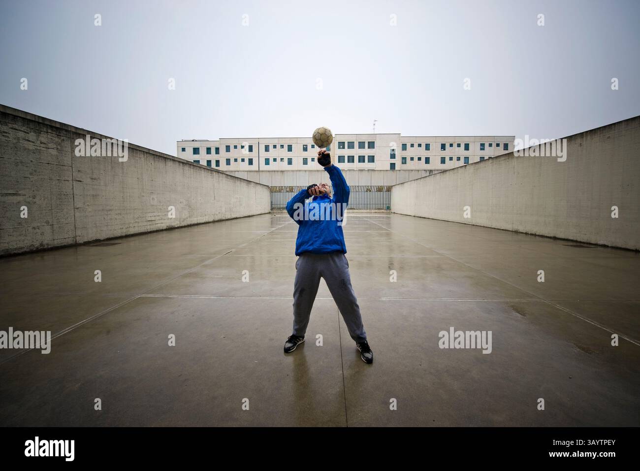 Italy, Bollate prison, outdoor physical activity Stock Photo - Alamy