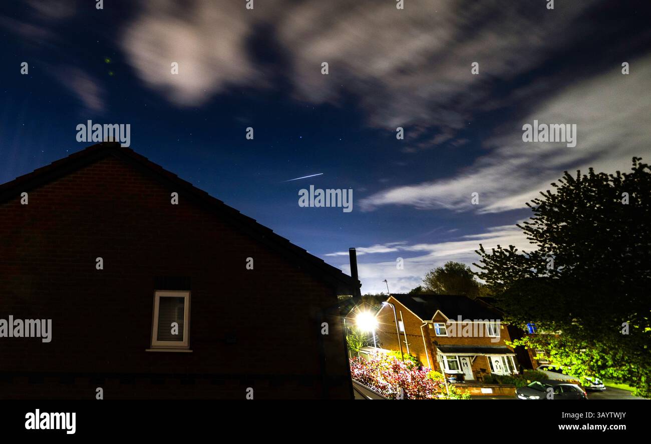 File photo dated 22/4/2025 of a Lyrid Meteor is seen in the sky above ...