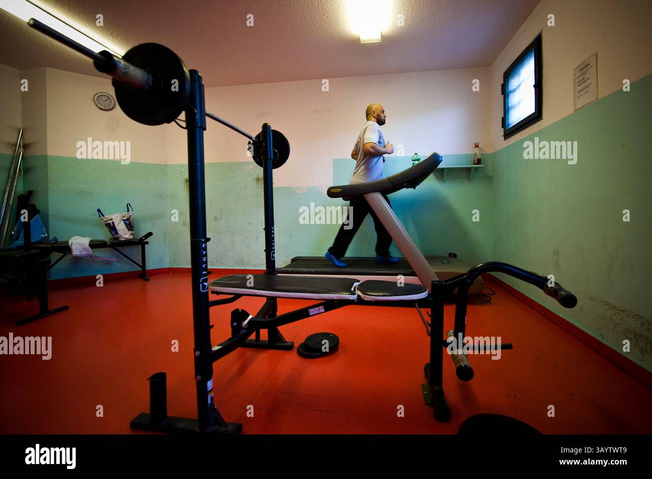 Italy, Bollate prison, Physical activity in the gym Stock Photo - Alamy
