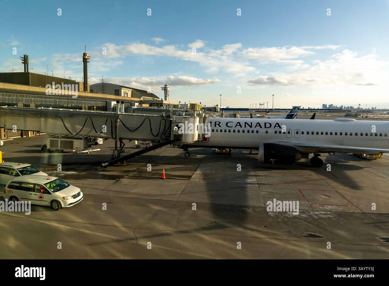 An Air Canada Boeing 737 Max 8 at Calgary Airport in Alberta, Canada ...