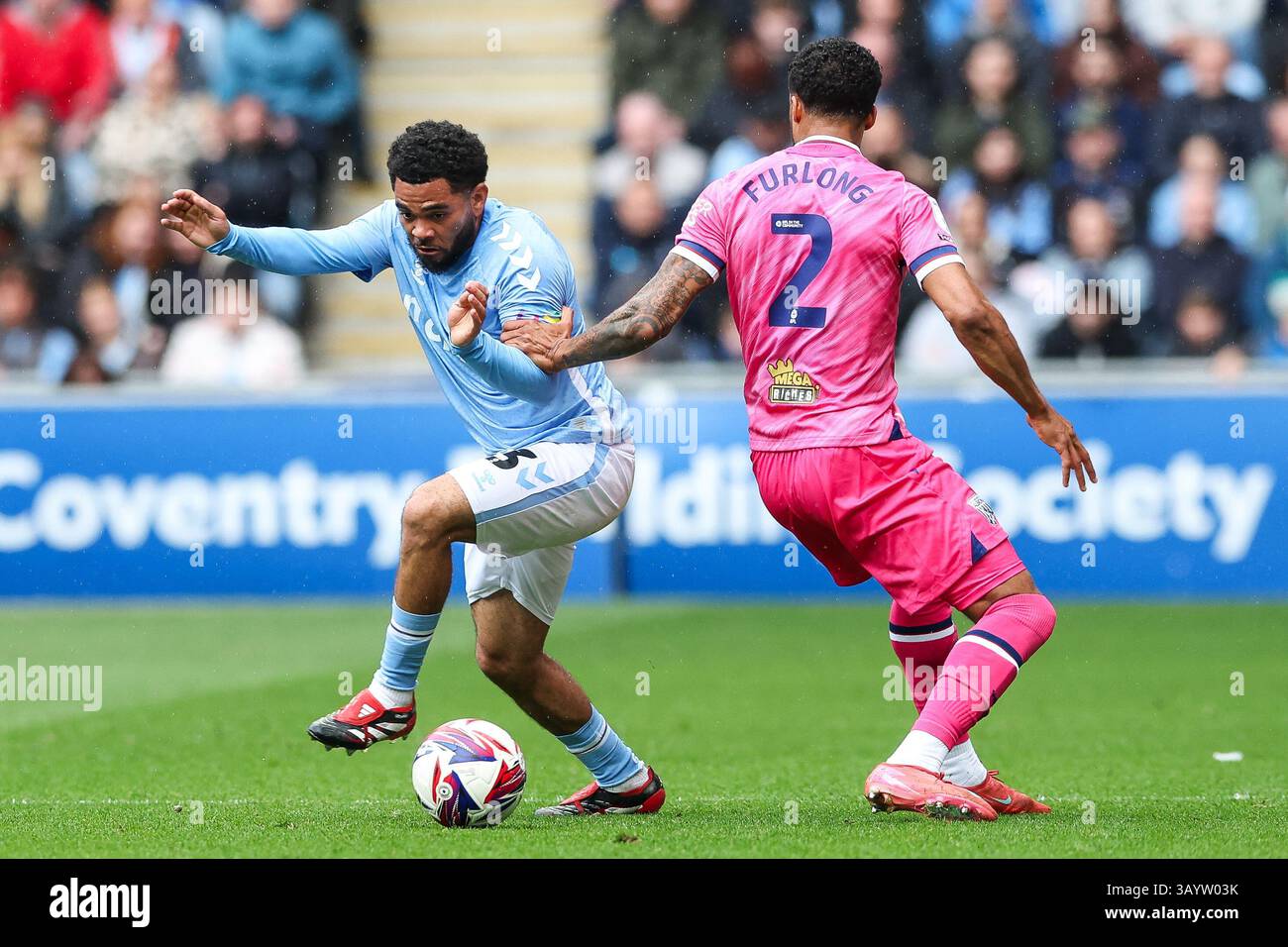 Coventry City's Jay Dasilva and West Bromwich Albion's Darnell Furlong ...
