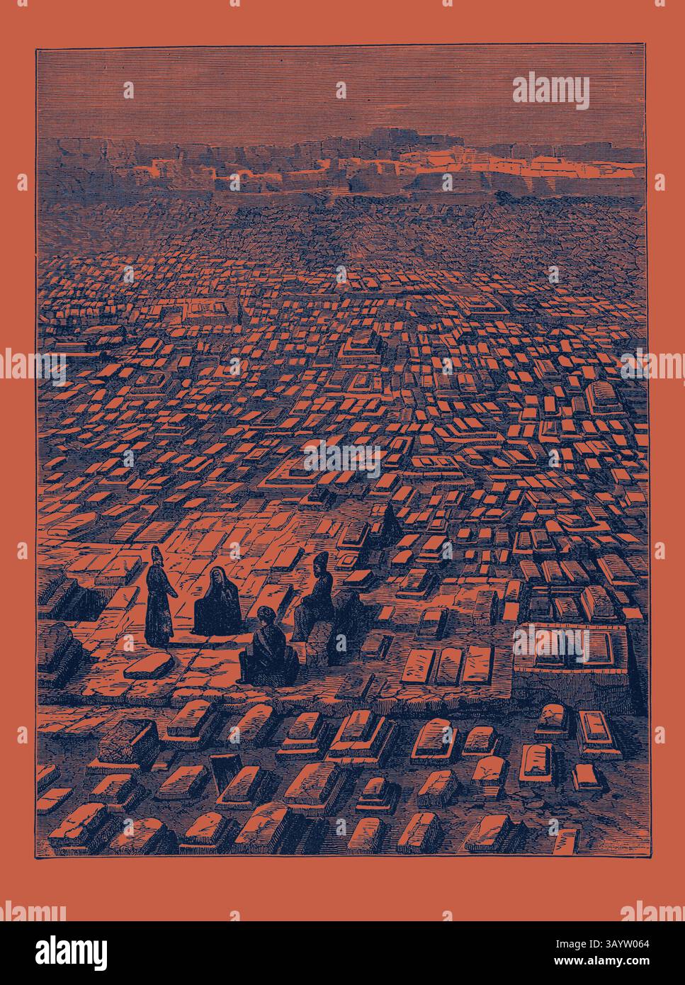 A sprawling cityscape filled with intricate grave markers, where ...