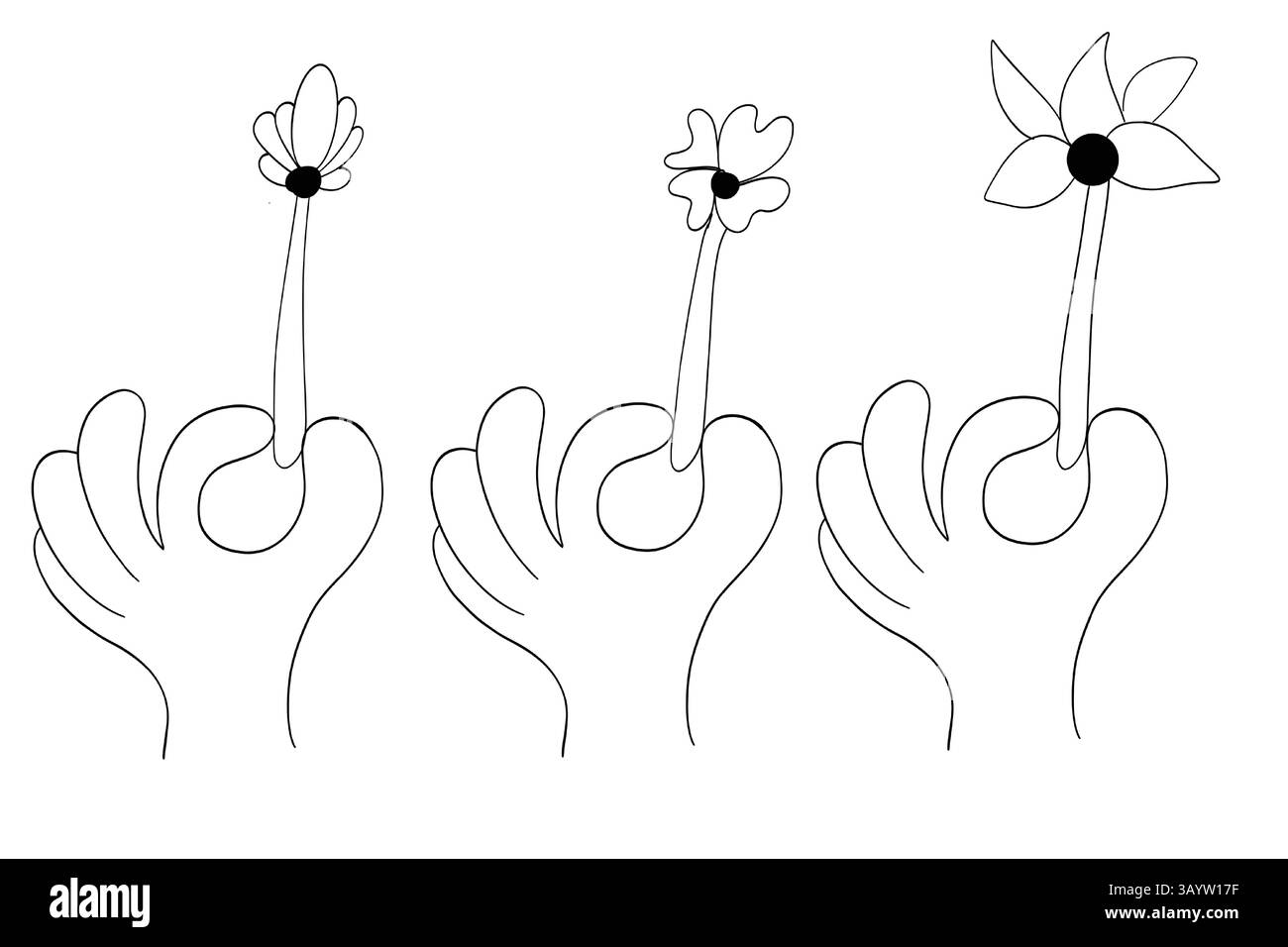 Whimsical petal art Black and White Stock Photos & Images - Alamy