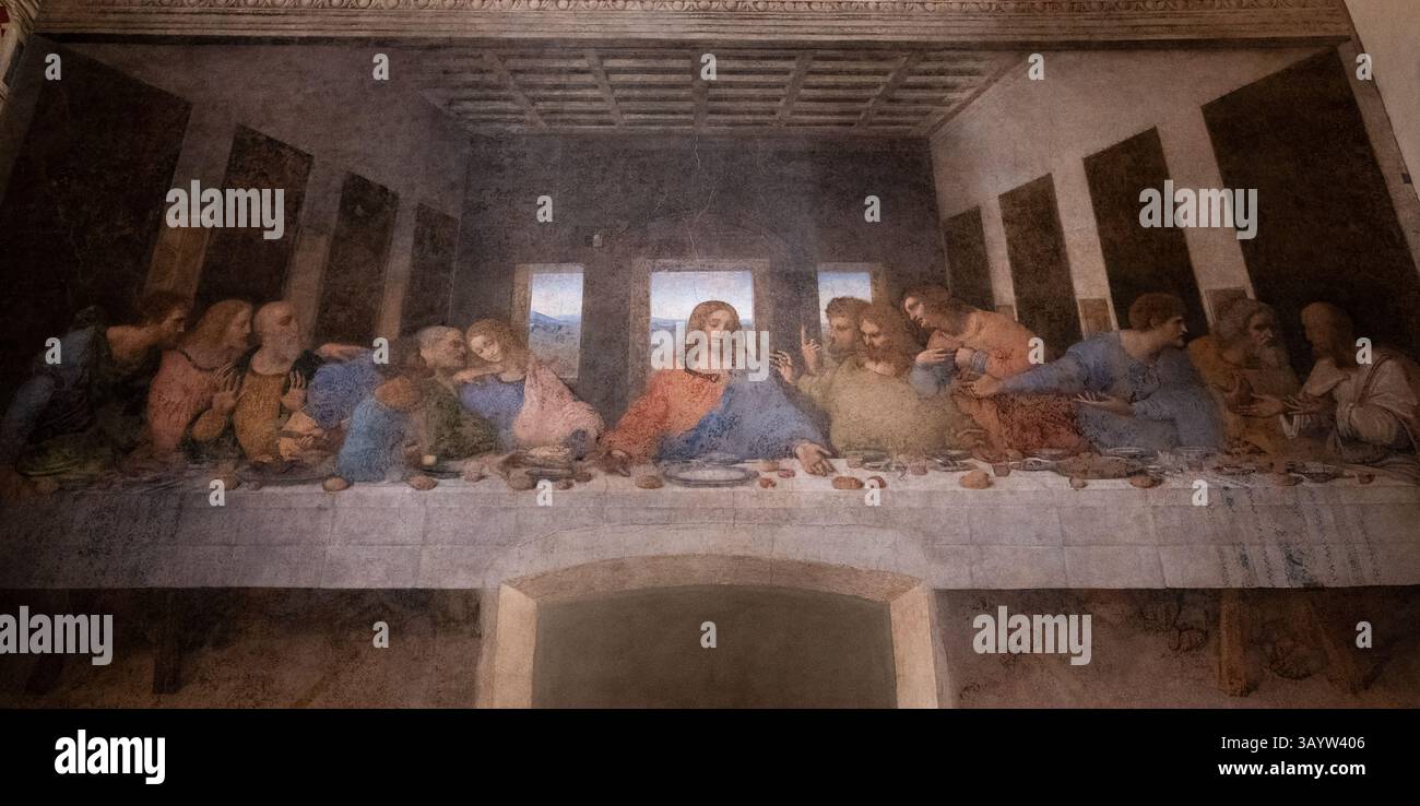 The Last Supper by Leonardo da Vinci (1452-1519) located in the ...