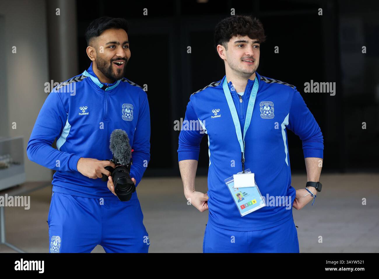 Members of Coventry City’s comms team Kalash Kotasthane (left) and Tom ...
