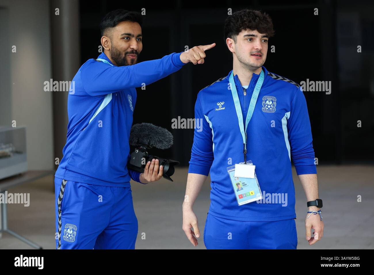 Members of Coventry City’s comms team Kalash Kotasthane (left) and Tom ...