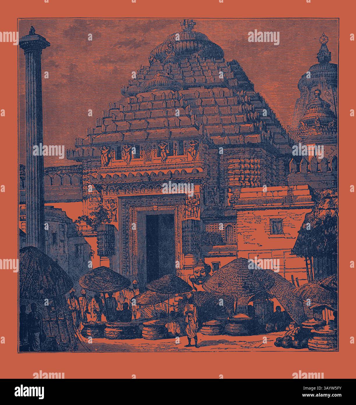 A detailed depiction of an ancient temple complex, showcasing intricate ...
