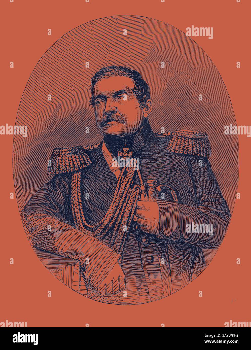 A distinguished military officer stands confidently, adorned in a ...