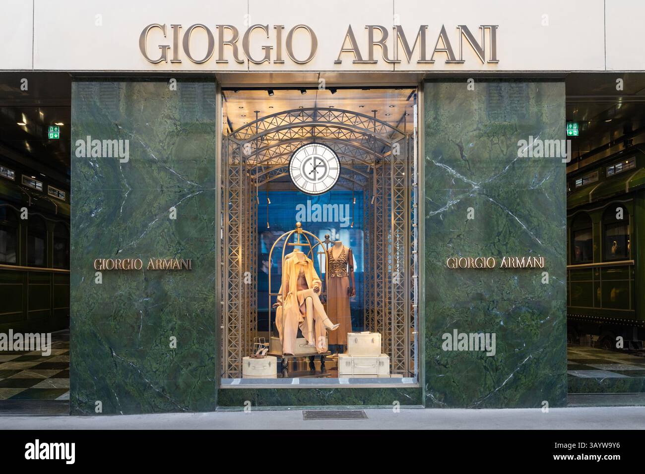 Milan, Italy - April, 12, 2025: Giorgio Armani store exterior. Elegant ...
