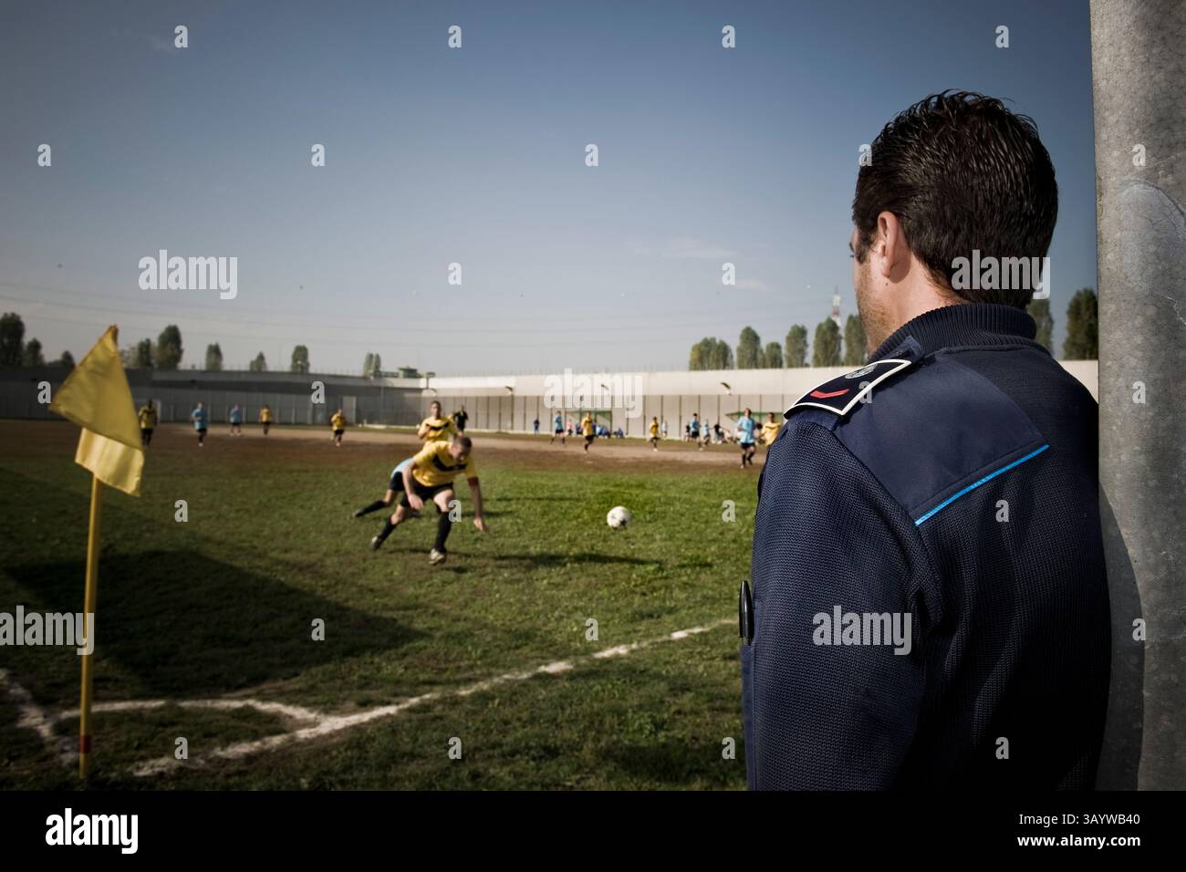 Italy, Bollate prison, football game inside the prison Stock Photo - Alamy