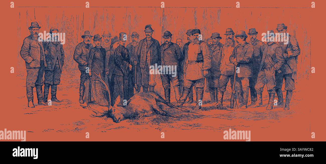 Group of hunters stands proudly together hi-res stock photography and ...