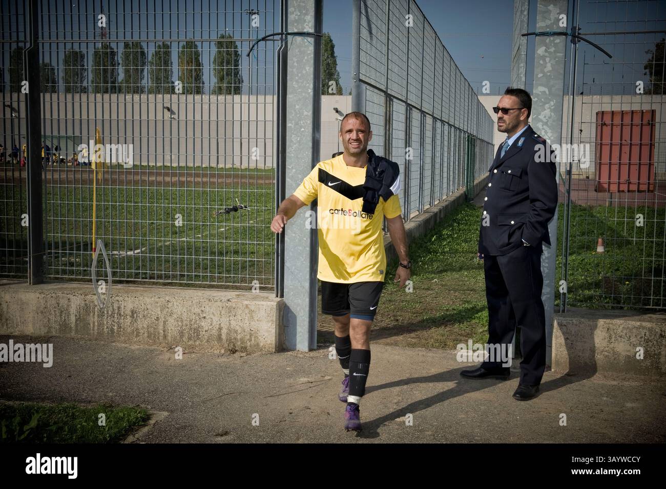 Italy, Bollate prison, football game inside the prison Stock Photo - Alamy