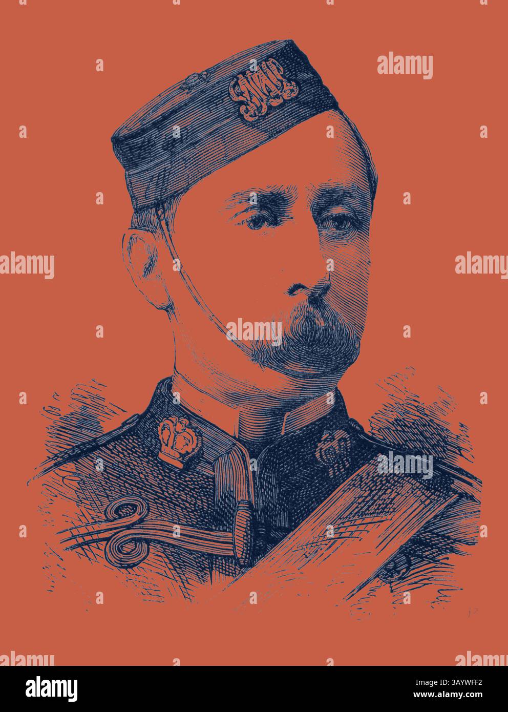 A detailed portrait of a distinguished military officer, showcasing a ...