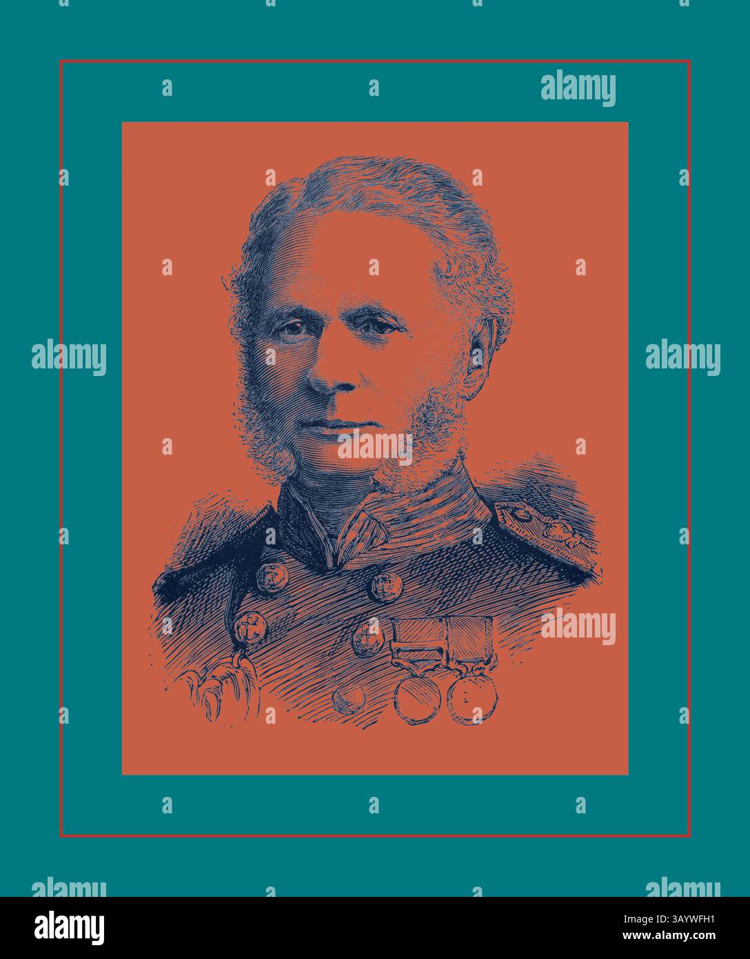 A distinguished military figure with a dignified expression, adorned in ...