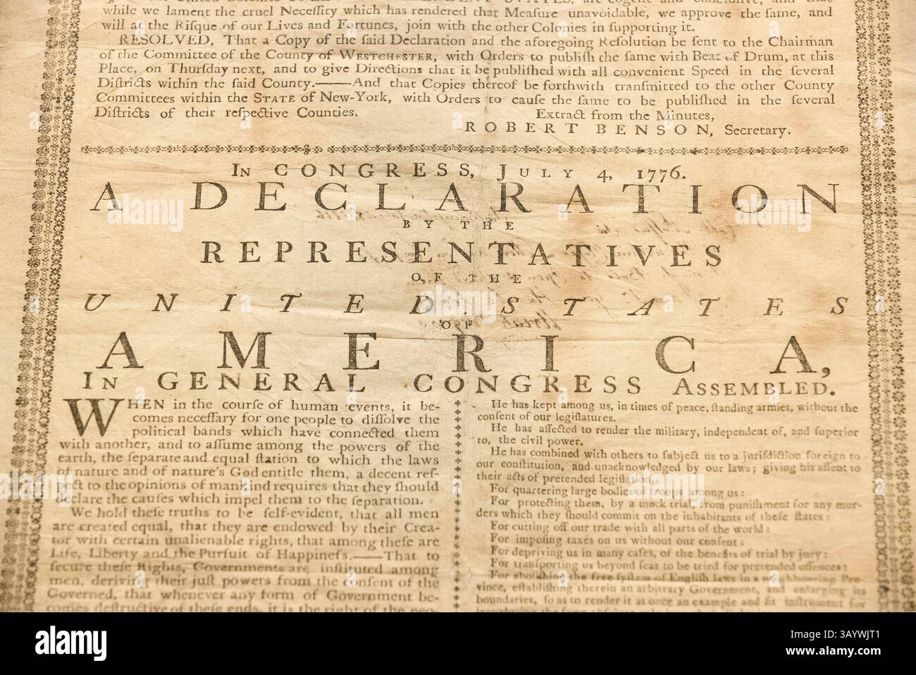 FILE - A 1776 broadside printing of the Declaration of Independence is ...